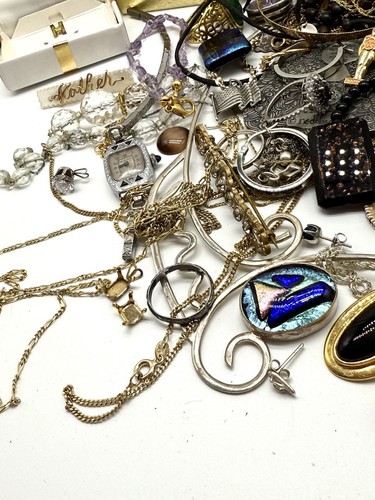 Vintage Jewelry Lot Mixed Junk Drawer Wearable/Repair/Craft Fashion ...