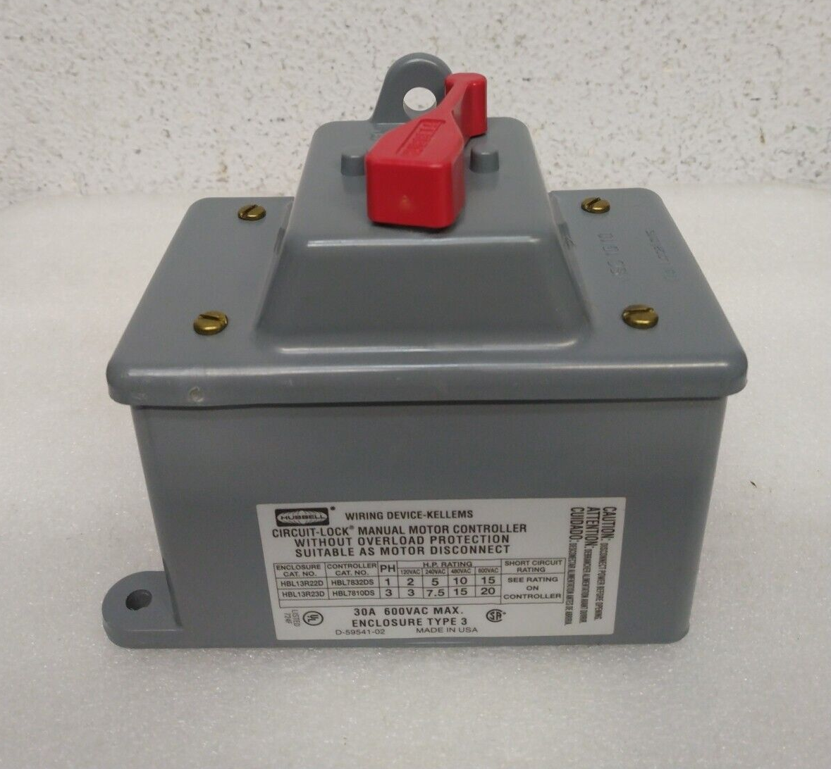 Hubbell HBL13R23D3 Pole Plastic NEMA 3R Enclosure with Switch 30Amp ...