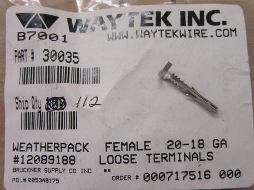 Waytek Wire 12089188 Connector Female 30035 (Pack of 112) | eBay