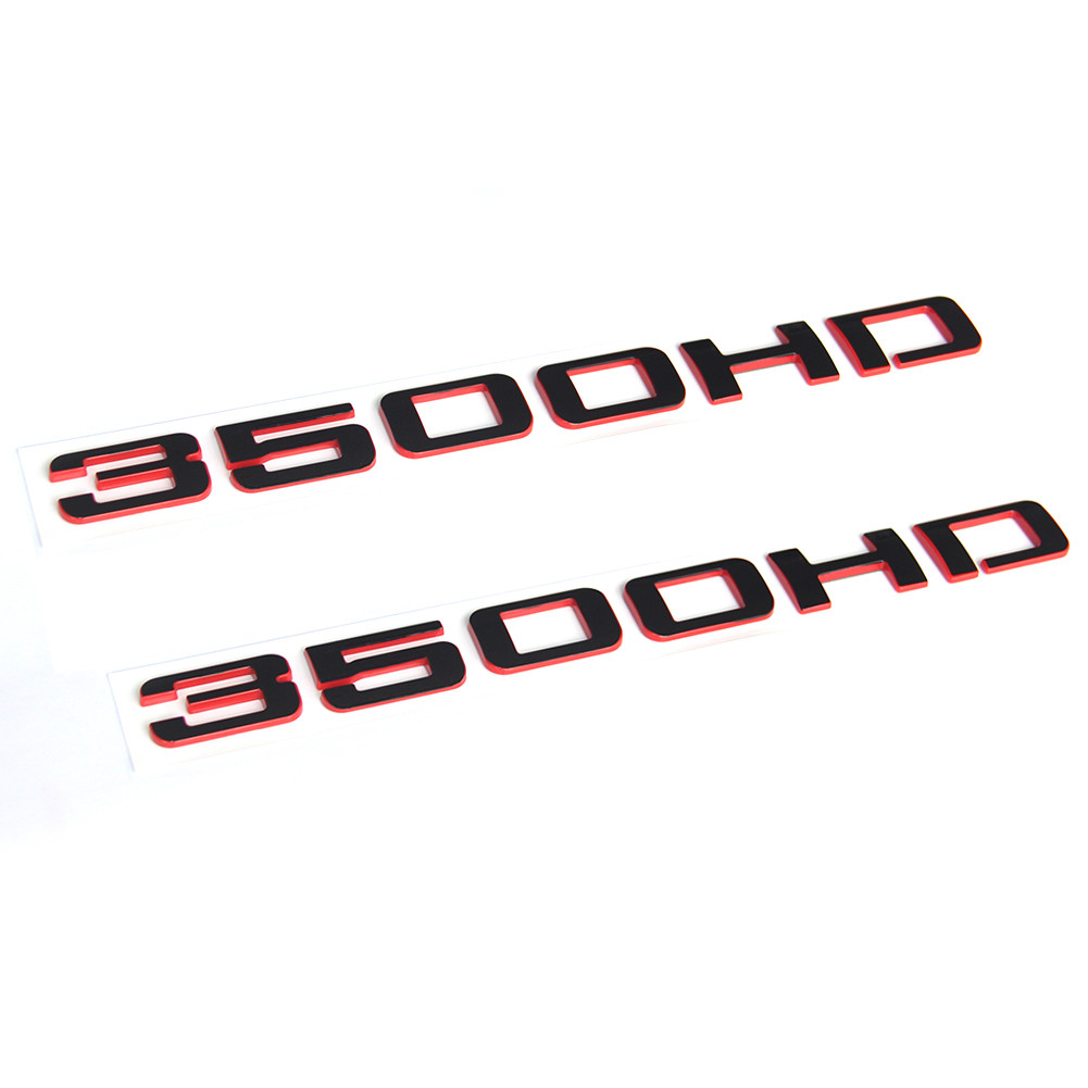 2x 3500HD Red Line EMBLEM Door Badge 3D for Silverado Sierra Redline F1 ...