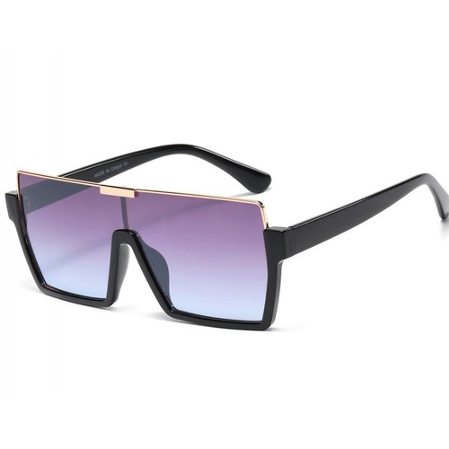 Women Oversized Designer Shield Sunglasses Flat Top Gradient Lens ...