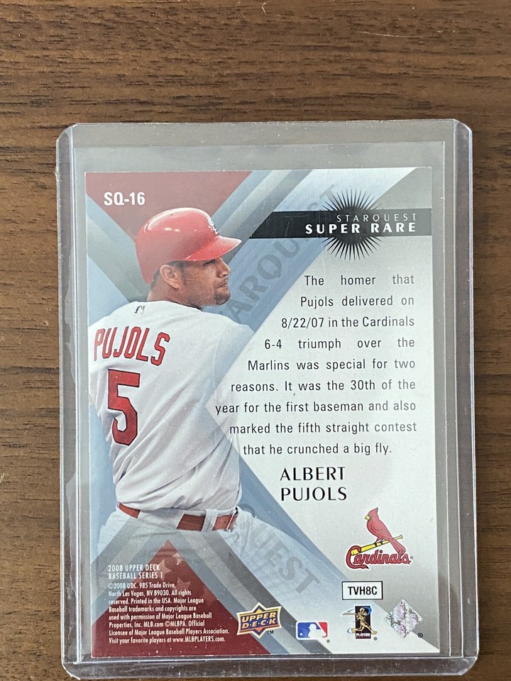 2008 Upper Deck Albert Pujols Starquest Super Rare #SQ-32 Cardinals ...