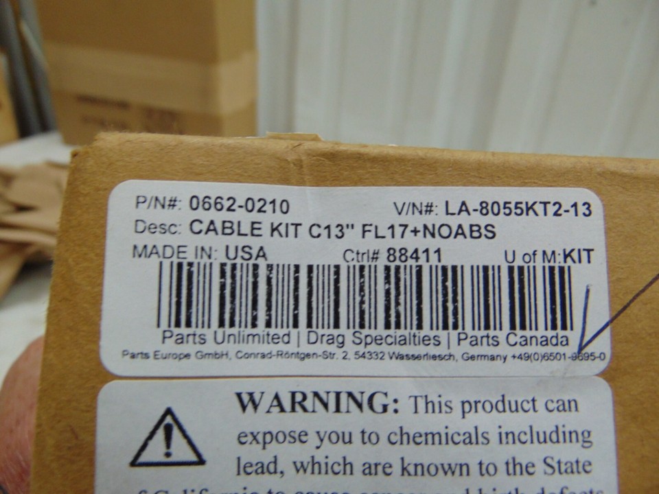 LA Choppers Stainless Braided 12"-14" Ape Hanger Handlebar Cable Kit 17 ...