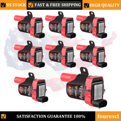 8 Pack Round Ignition Coils For Chevy Silverado 2500 HD 2001 2002 2003 ...