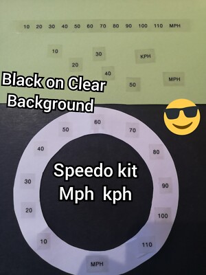 Speedometer Speedo Kit Universal Conversion Stickers Mph Kph Dial-Black ...