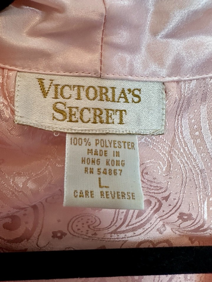 Victoria Secret Gold Label Pink Long Robe Bridal Vintage Large | eBay