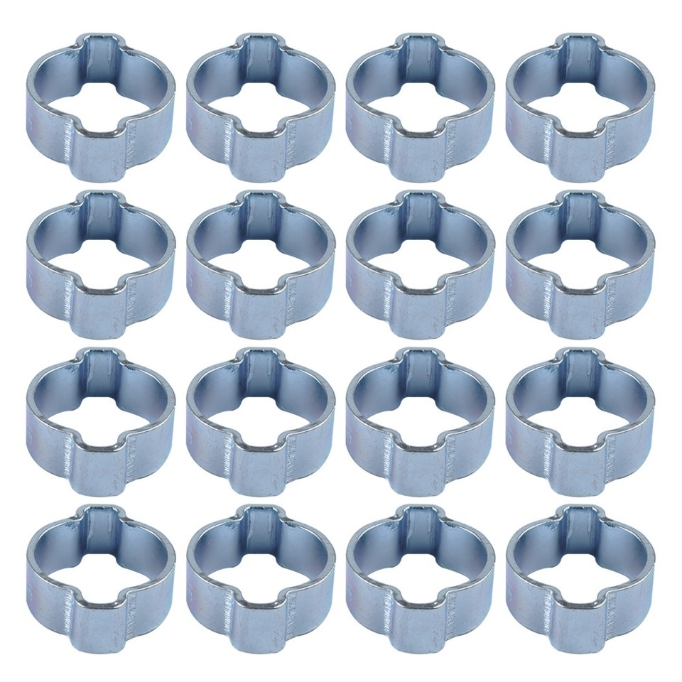20 Pcs Double Ear Hose Clamp 15-18mm Steel Pipe Crimp Rings Pipe Clip ...