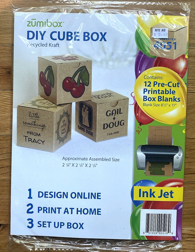 Zumibox DIY Cube Gift Box Template #4051 12 Pre-Cut Printable Box ...