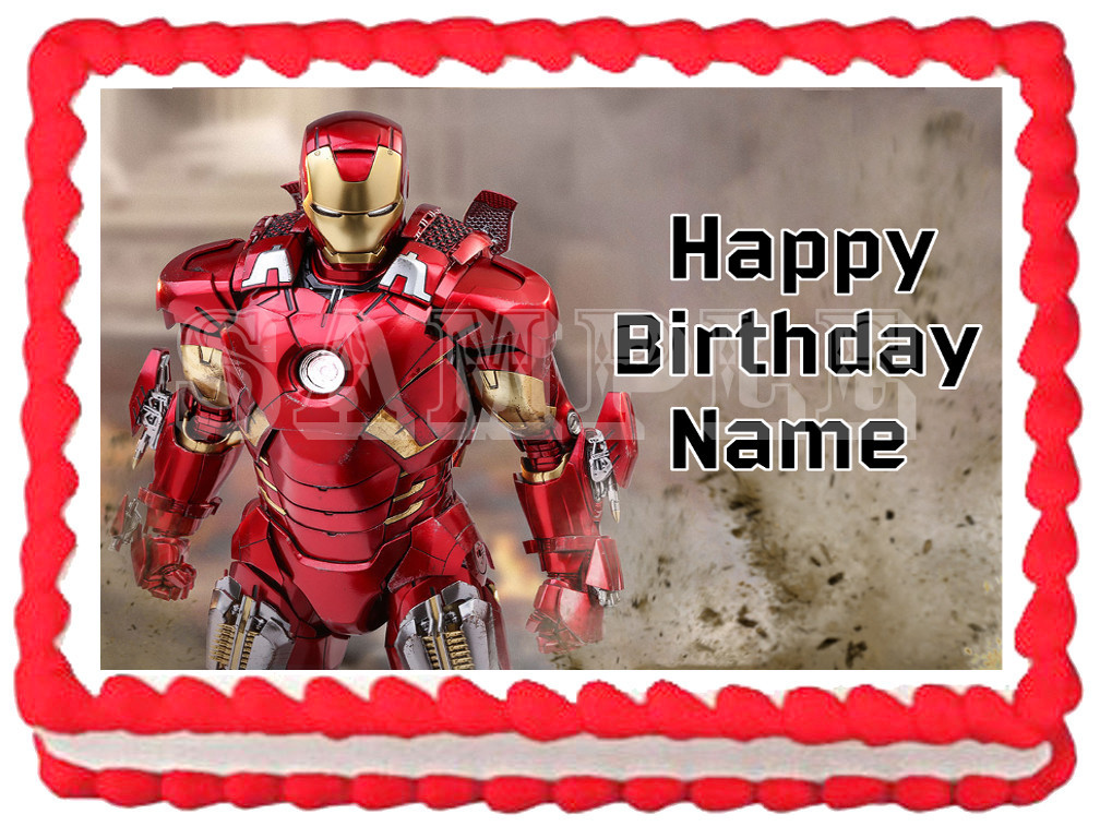 IRON MAN Edible Cake topper Party image decoration | eBay