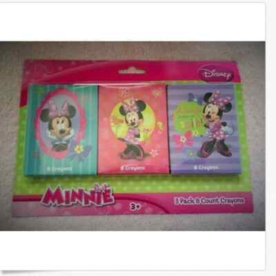 DISNEY MINNIE MOUSE Crayons 3 Pack/ 8 Count Crayons Kids 3+ | eBay