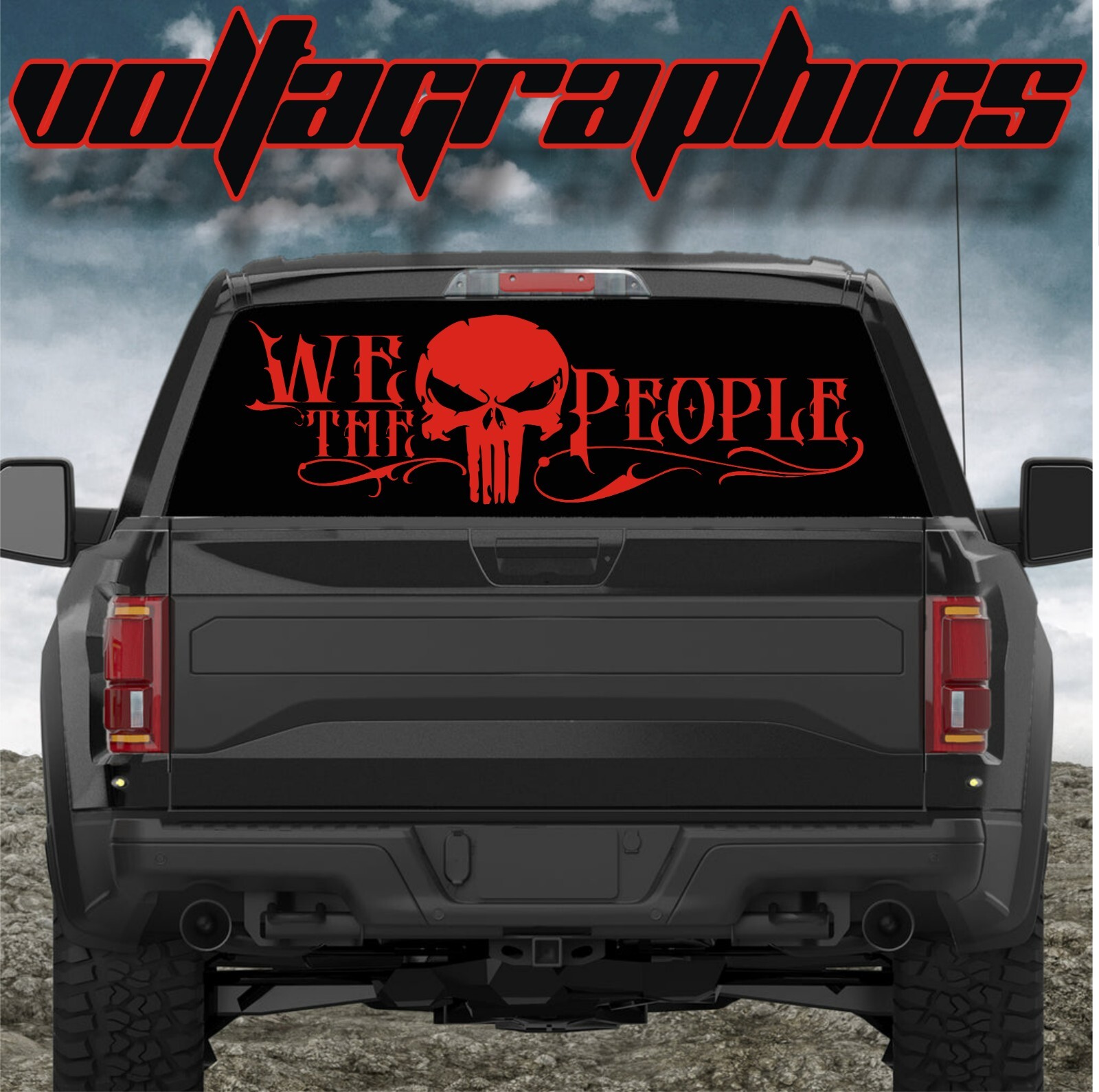 Vinyl Rear window decal for Most Pickup trucks We the People Punisher ...