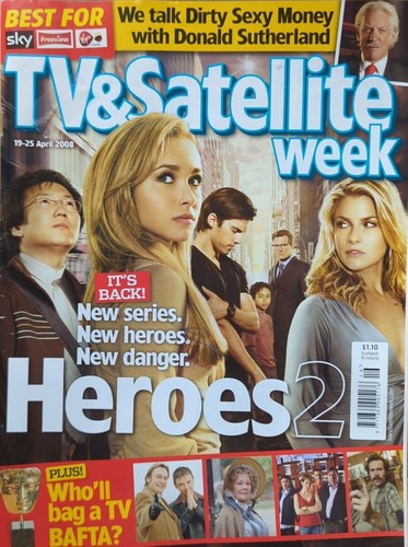 Total TV Guide Magazine April 2008 Heroes EastEnders Donald Sutherland ...