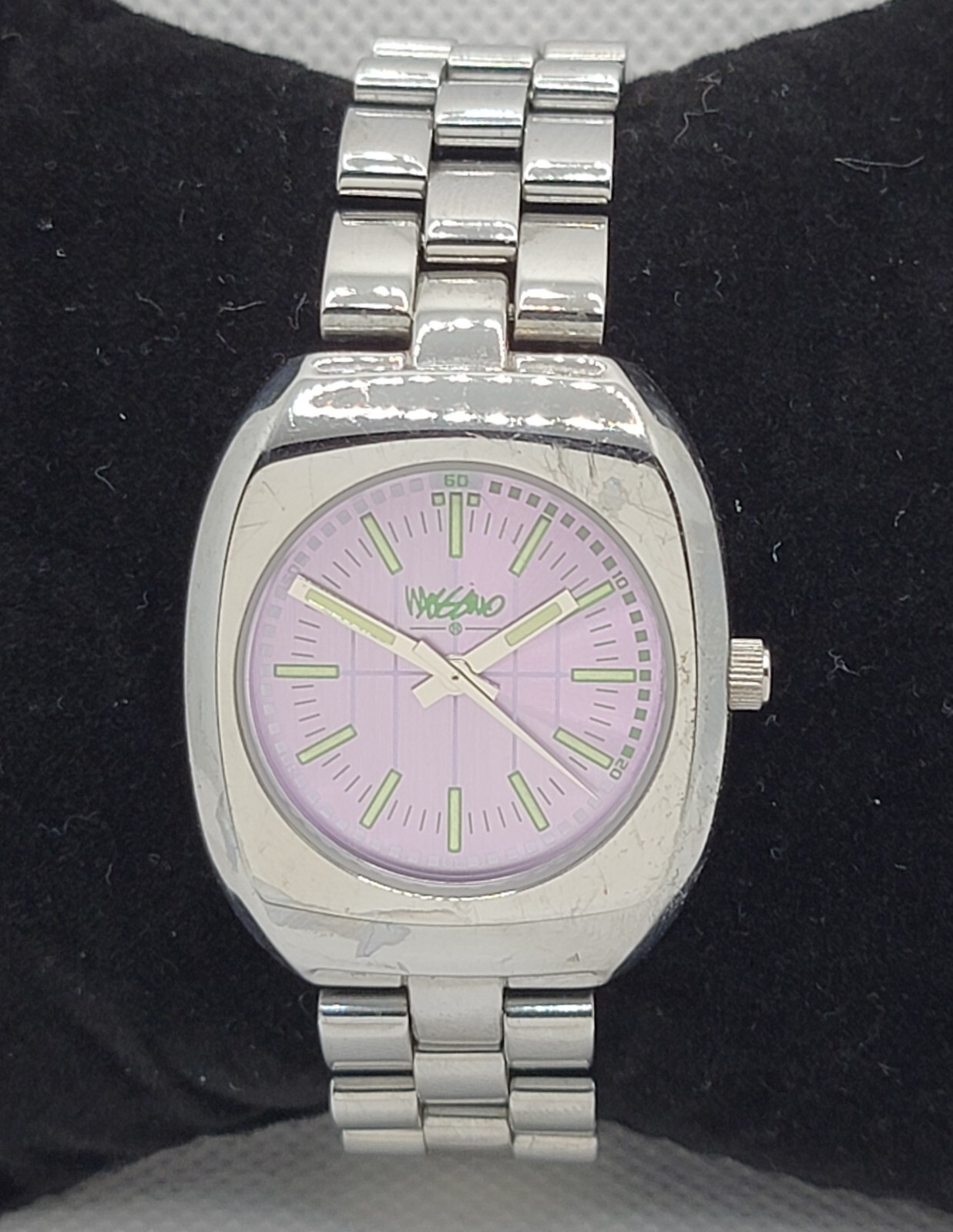 Ladies Mossimo Fashion Silver Tone Lilac Dial Link Bracelet Watch J3 | eBay