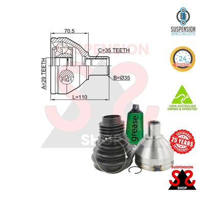 Front Axle Left Lh Cv Joint Kit, Drive Shaft Suit VOLVO S40 2.0 ...