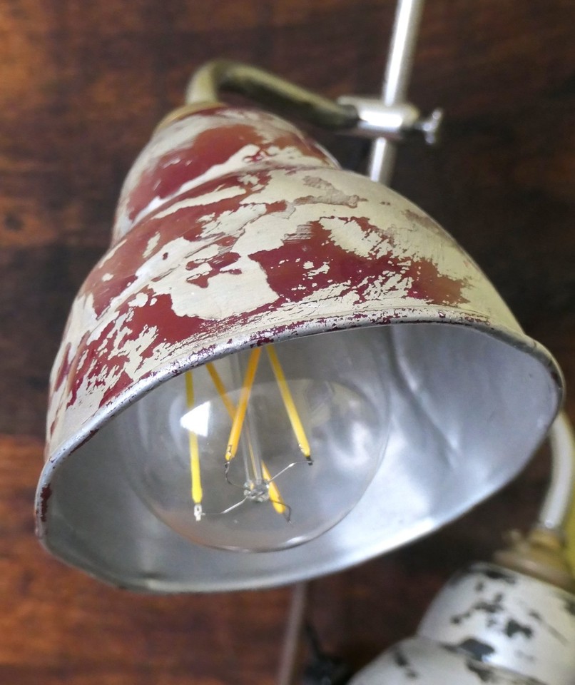 Vintage Metal Industrial Twin Adjustable Lamp. Workshop / Desk Lamp ...