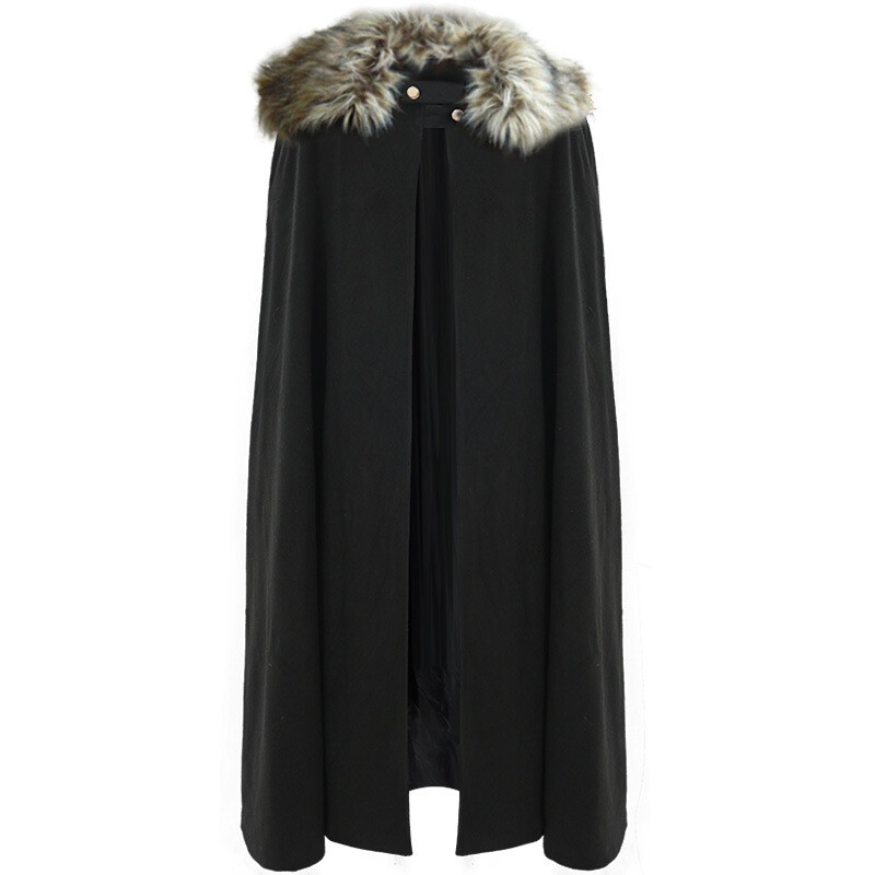 Men Women Warm Long Maxi Cape Cloak Coat Woolen Loose Vintage Cloak ...