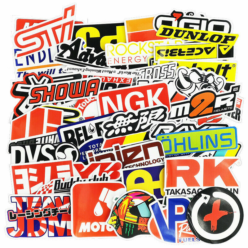 Automotive Sponsor JDM 100 Pack Decals Stickers Pack V1 Car Racing ...