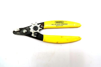GENERAL No 69 Wire Stripper Pliers with Yellow Rubber Handles Sizes 12 ...