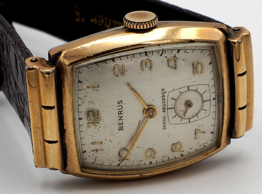 Vintage BENRUS Watch 17 Jewels Swiss Made Movement Model AR 15 Runs Barrel Shape | eBay