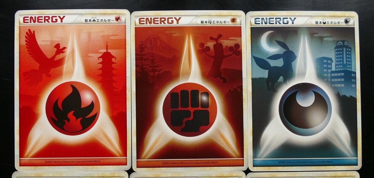 Pokémon Rare set of 7 Energy cards Legend HeartGold HGSS Pokémon Rare set of 7 Energy cards Legend HeartGold HGSS