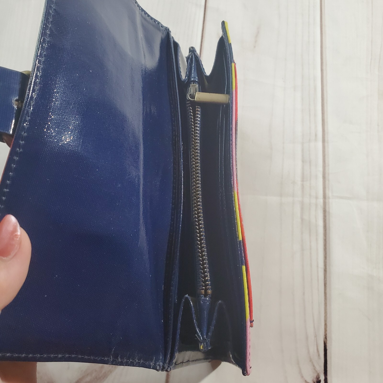 Boden Wallet Coated Canvas Rectangle Fold Over Snap Multicolor ...