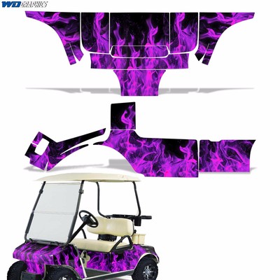 1983-2014 Club Car Golf Cart Graphics Kit Decal Sticker For Flames PK | USA
