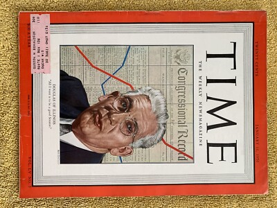 Time Magazine January 16, 1950 Senator Paul Douglas of Illinois Lots of ...