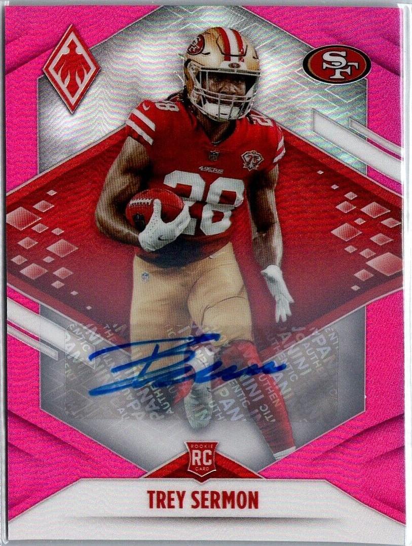 2021 Panini Phoenix - Rookie Trey Sermon #126 Pink Autographs /50 (AU ...