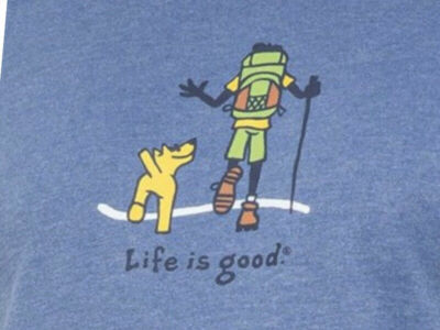 3XL Men's Life Is Good Jake & Rocket Backpacking Hike Hthr Blue SS ...