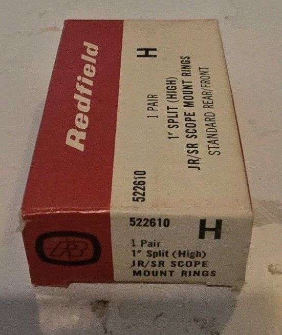 Redfield Pair of Scope mount rings 1" Split High Jr/Sr Matte Finish New ...