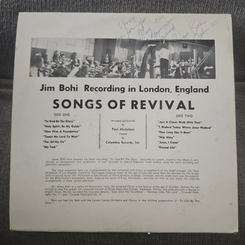 Jim Bohi - To God Be The Glory, Record JB-7002 With Message LP Songs Of ...