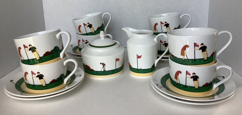 Vintage Coffee Or Tea Set With Golf Theme | eBay