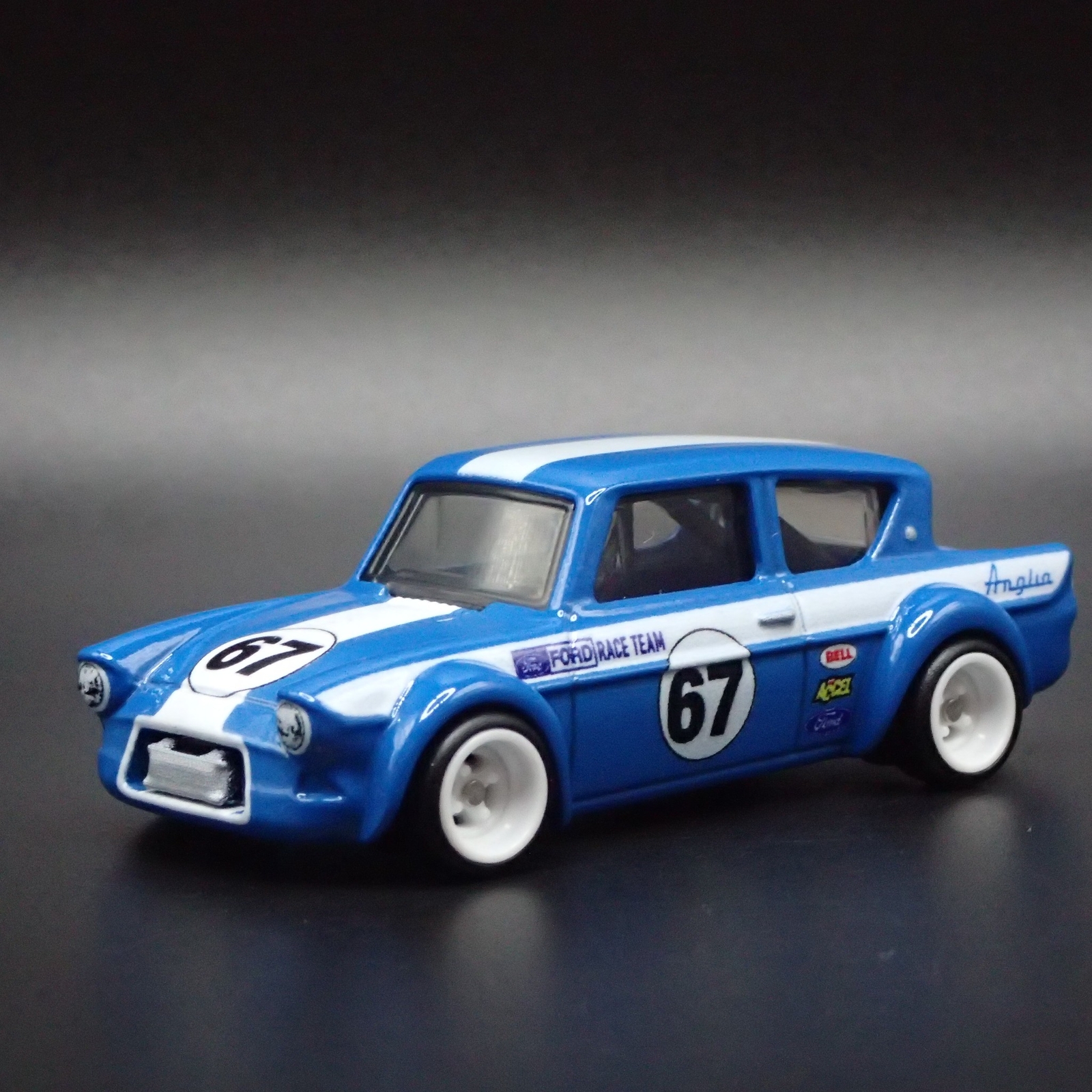 1967 67 FORD ANGLIA RACE CAR 1:64 SCALE COLLECTIBLE DIORAMA DIECAST ...