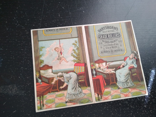 Hartshorn's Baby Primer Shade Rollers Victorian Ad Trade Card | eBay