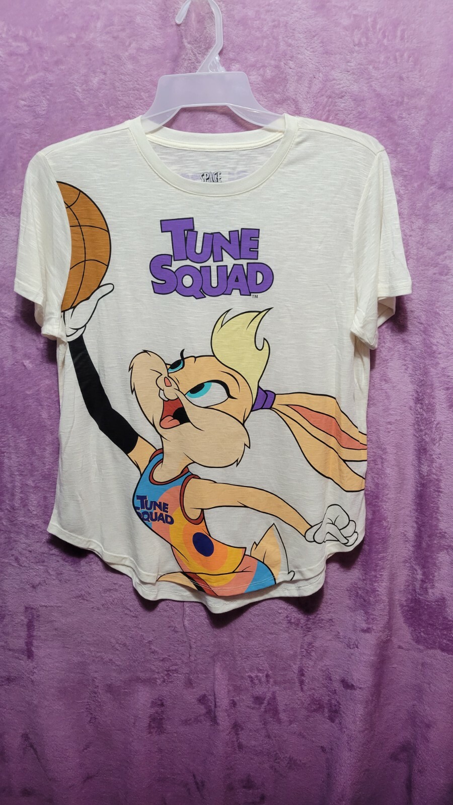 Space Jam NEW♈Junior's Printed SS Tee shirt Warner Bros size XS~Cream ...