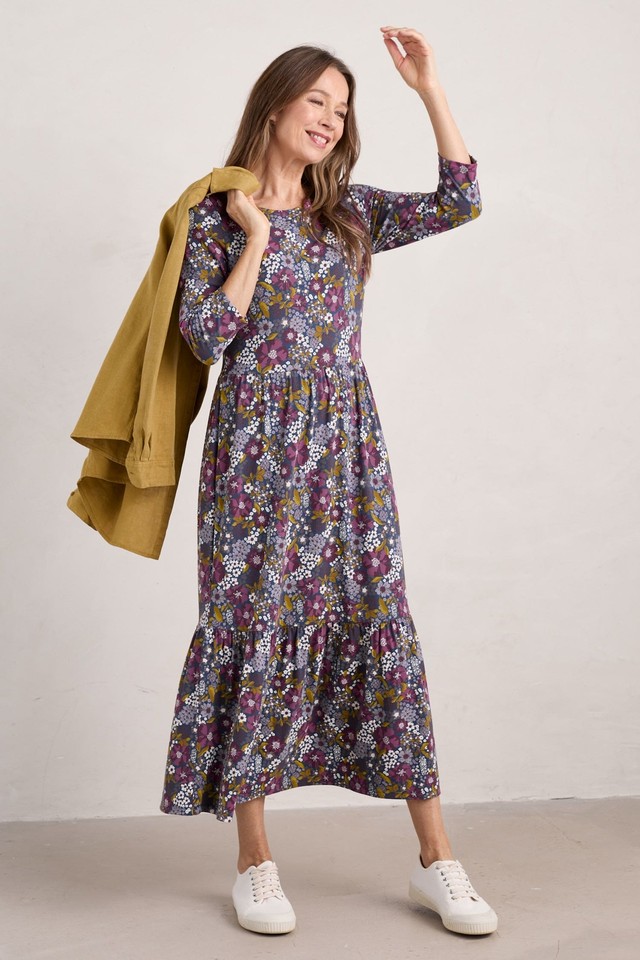 Seasalt Women's Dress - purple Tor View Jersey Dress - Regular - Dense ...