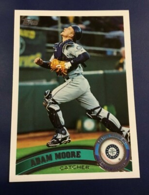 2011 Topps # 399 ADAM MOORE ROOKIE RC Seattle Mariners Mineola TX Sharp ...