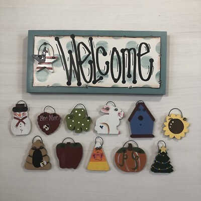 Mini Welcome sign in Blue | eBay
