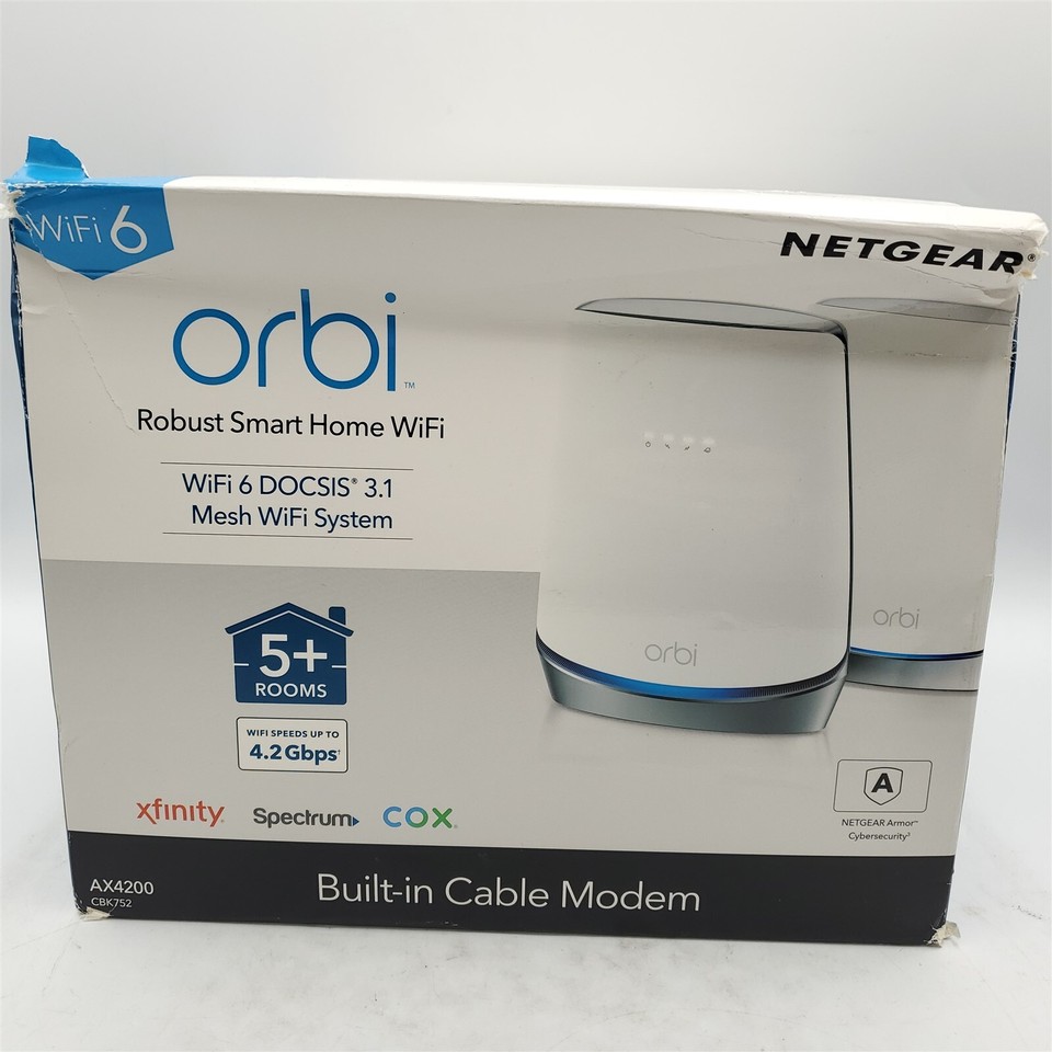NETGEAR Orbi Whole Home WiFi 6 System w/ DOCSIS 3.1 Built-in Cable ...
