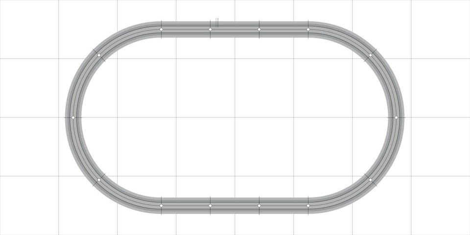 Lionel FasTrack O Scale Oval Train Track Layout 40" X 50" - 52" X 112 ...