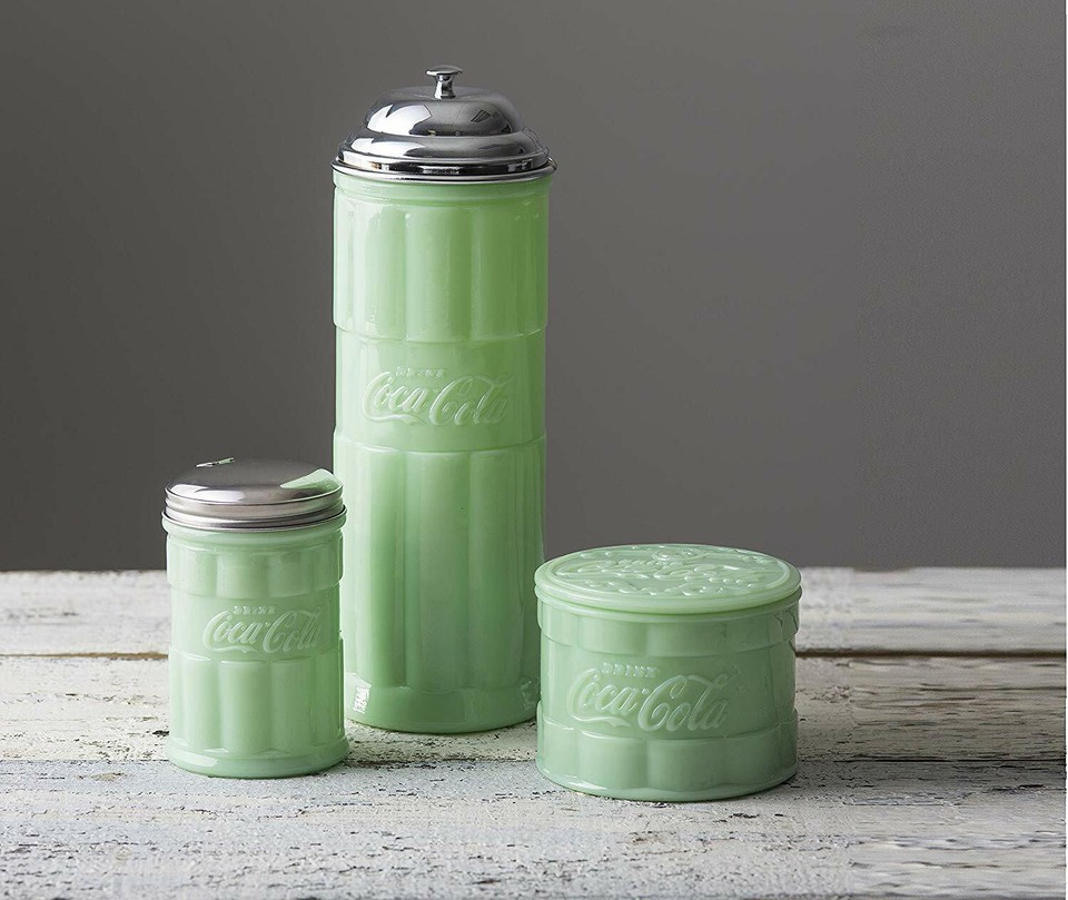 TableCraft Coca-Cola / Coke Jadeite Green Glass Salt Cellar / Box | eBay