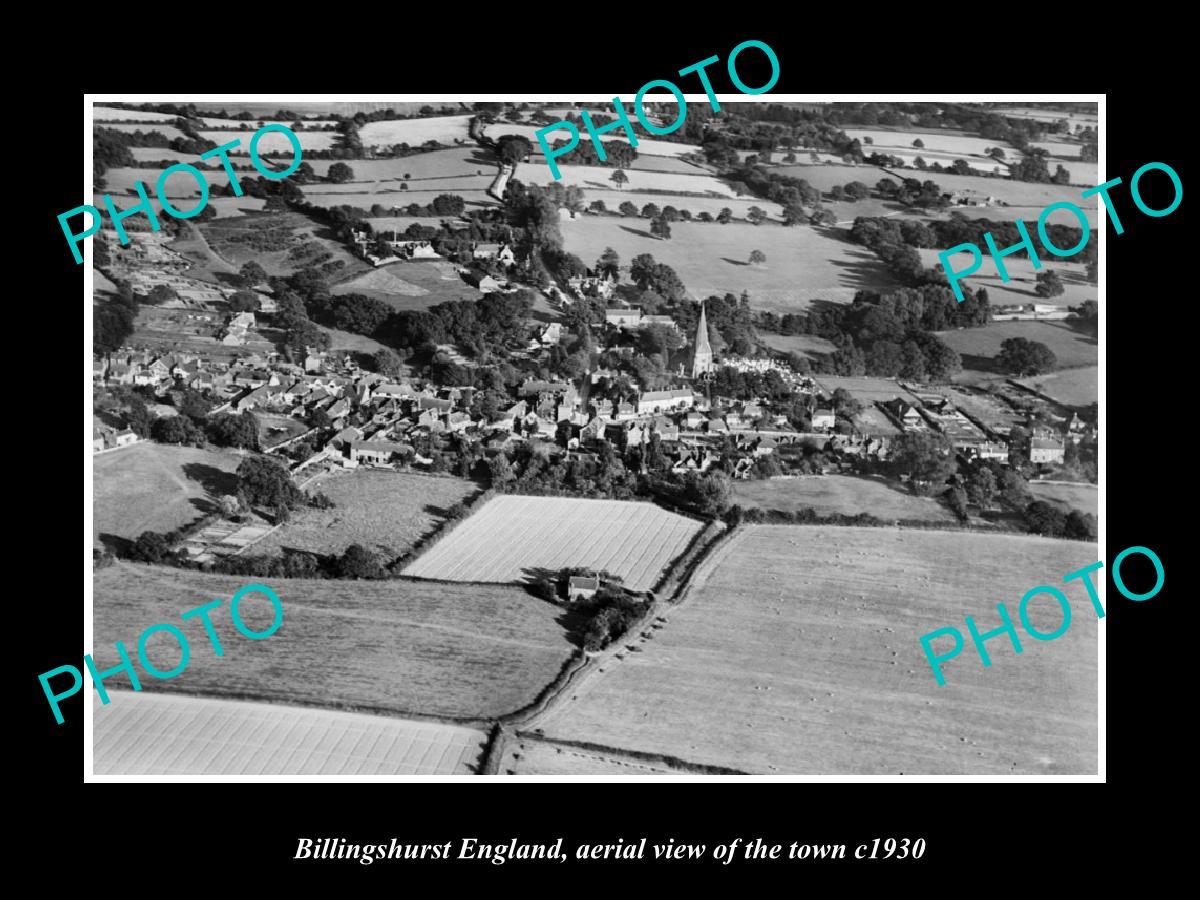 OLD LARGE HISTORIC PHOTO OF BILLINGSHURST ENGLAND AERIAL VIEW OF THE ...