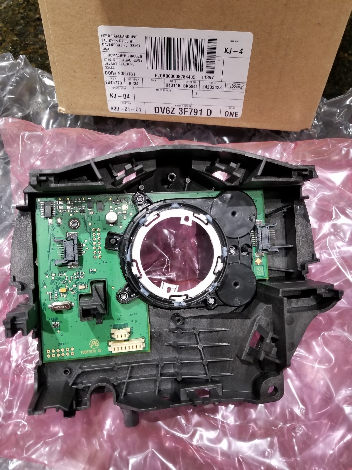 FORD ESCAPE SERIES | OEM STEERING ANGLE SENSOR (PLATE) P/N DV6Z-3F791-D ...