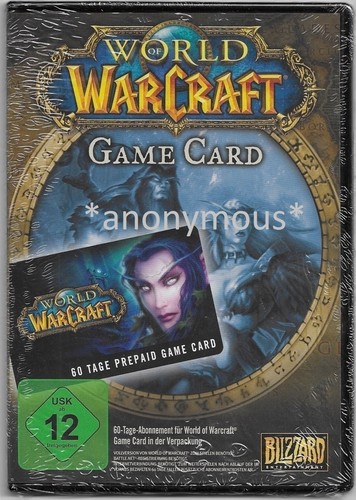 World of Warcraft - GameCard 60 Tage Day EU WOW Spielzeit Gametime Code ...