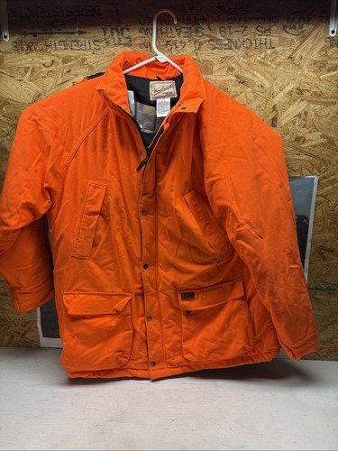 Woolrich Blaze Orange Coat Jacket Lined Work Mens XL Hunting W/ Hood | eBay