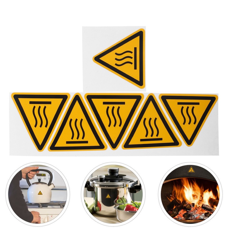 2 Sheets High Temperature Warning Sticker Caution Decal Sign Decals ...