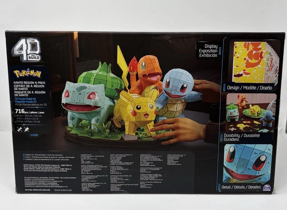 4D Build Pokemon Puzzle Model Kit! Kanto Region 4-pack In 1 Box NEW | eBay