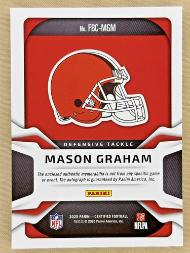 2025 Panini Certified - Freshman Fabric Mirror Signatures Mason Graham ...
