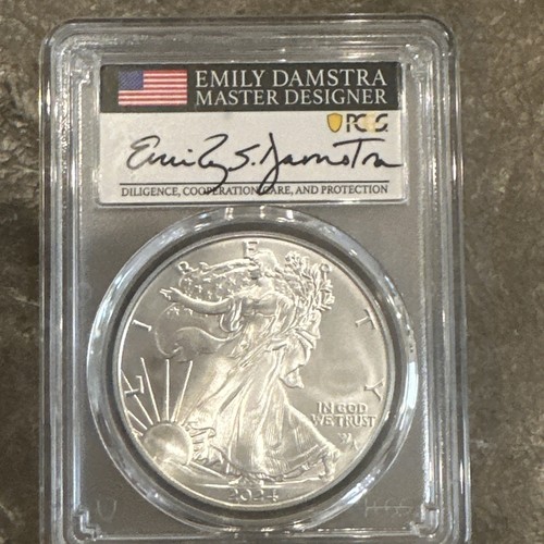 2024-P Silver Eagle PCGS MS-69 FDI Star Privy 1 oz Signed By Emily ...