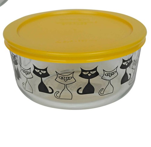Pyrex 4 Cup Storage Dish Halloween Black Cat Plastic Lid. Brand New. | eBay